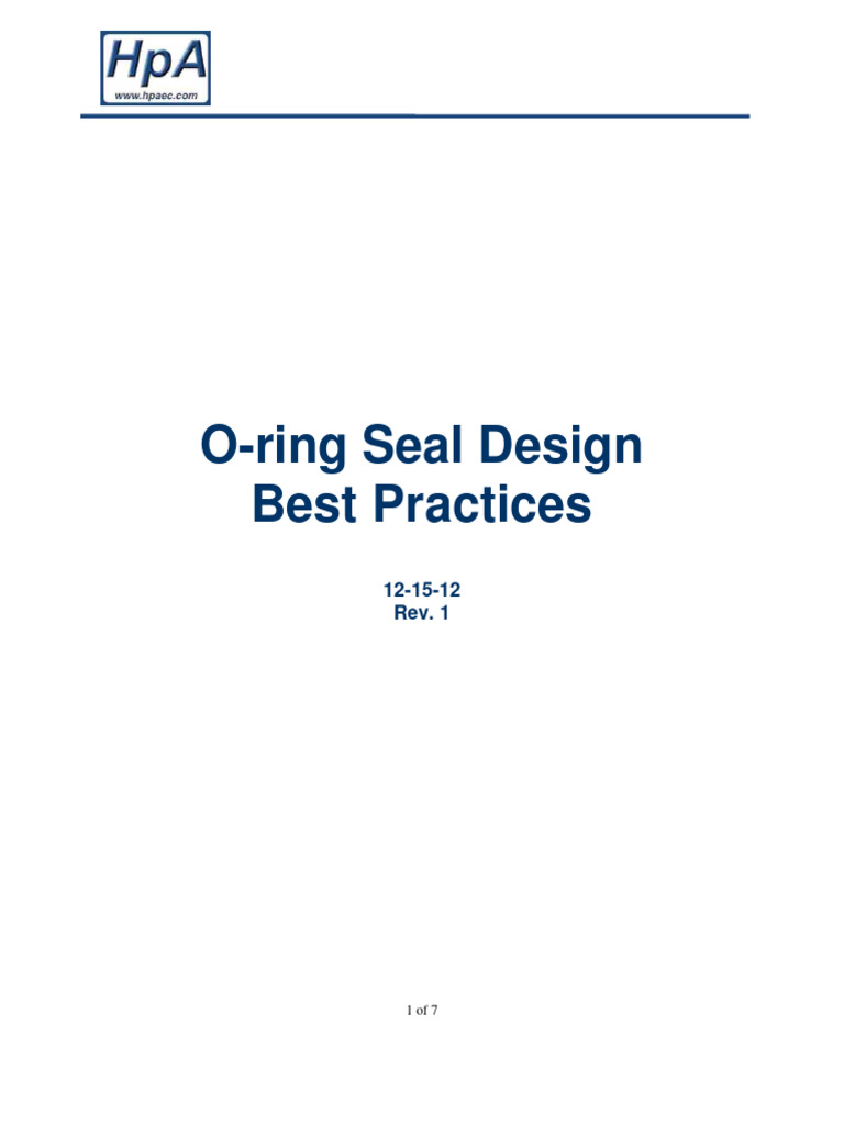 O-Ring Design - Best Practice | PDF | Stress (Mechanics) | Pressure