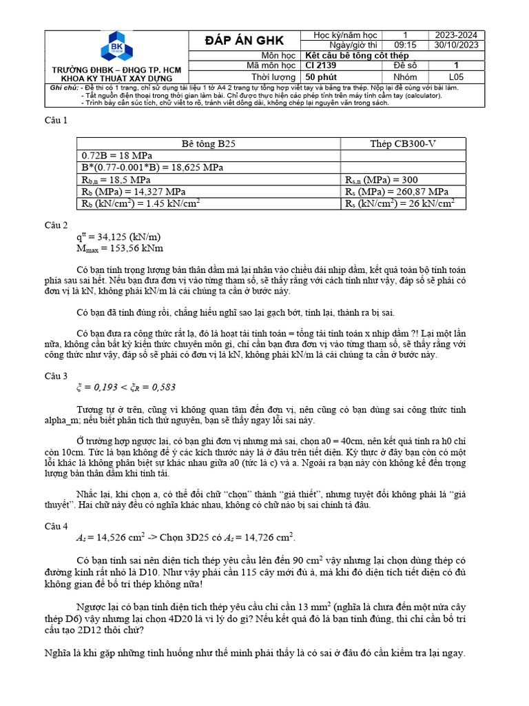231 L05 Dap An GHK de 1 | PDF