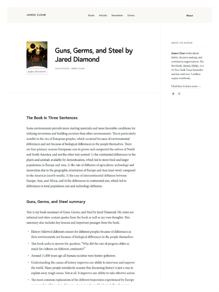 Guns, Germs, and Steel by Jared Diamond - D | PDF