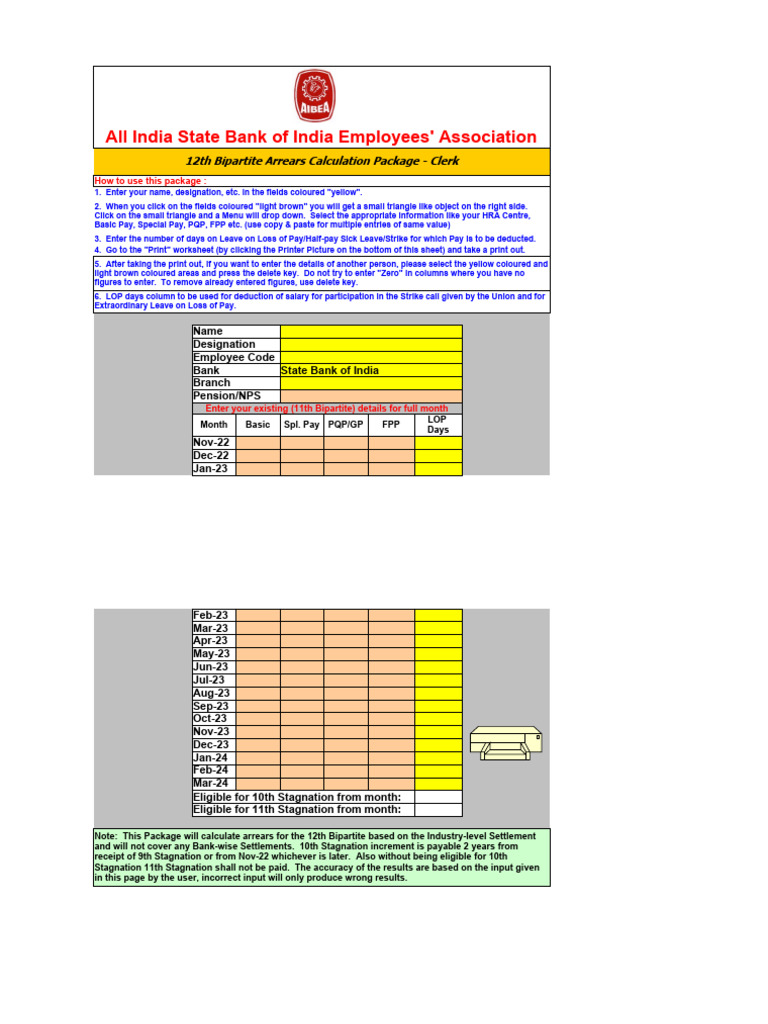 12th Bipartite Salary Arrears Calculator | PDF