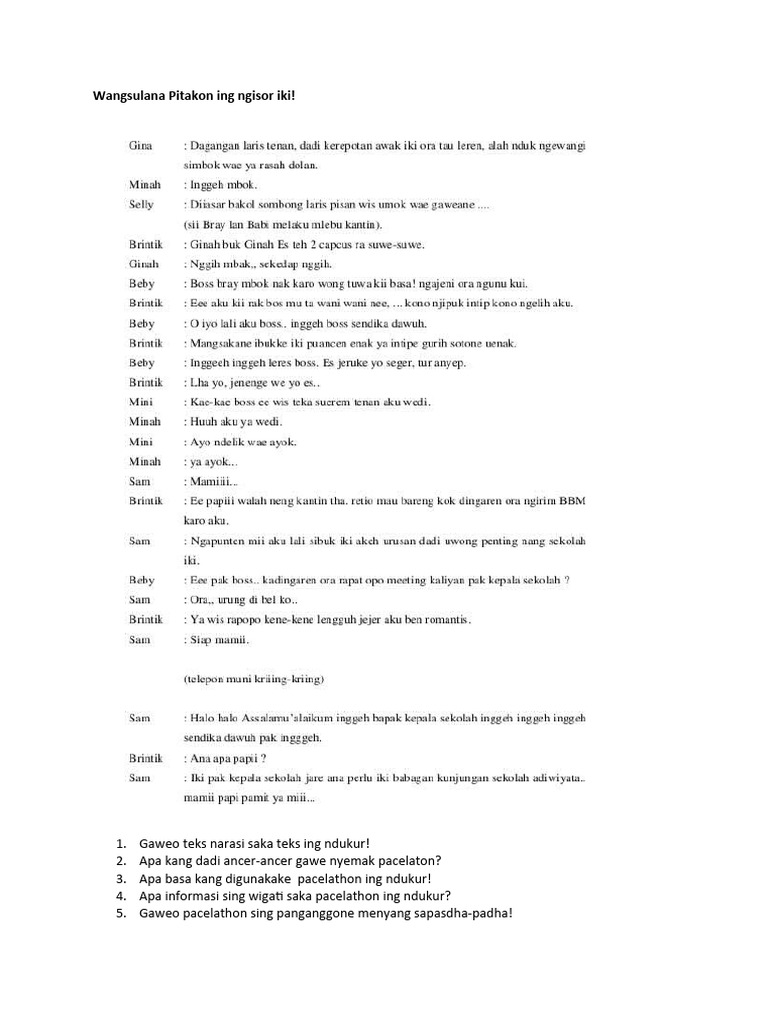 UH 12 Wangsulana Pitakon ing ngisor iki | PDF