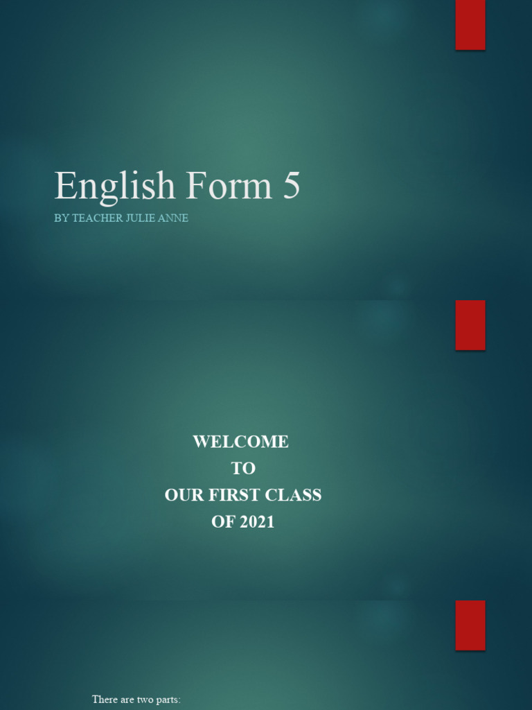 English Form 5 lesson 1 | PDF | Family | Parent