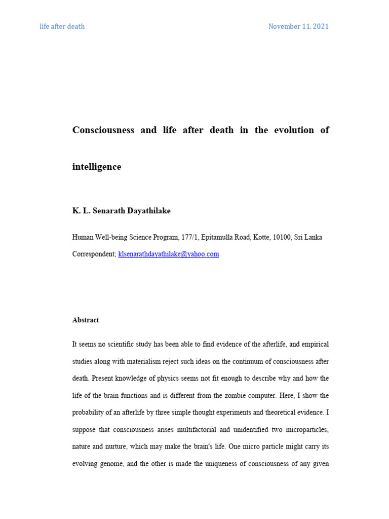 Life After Death Journal Submission Edited | PDF