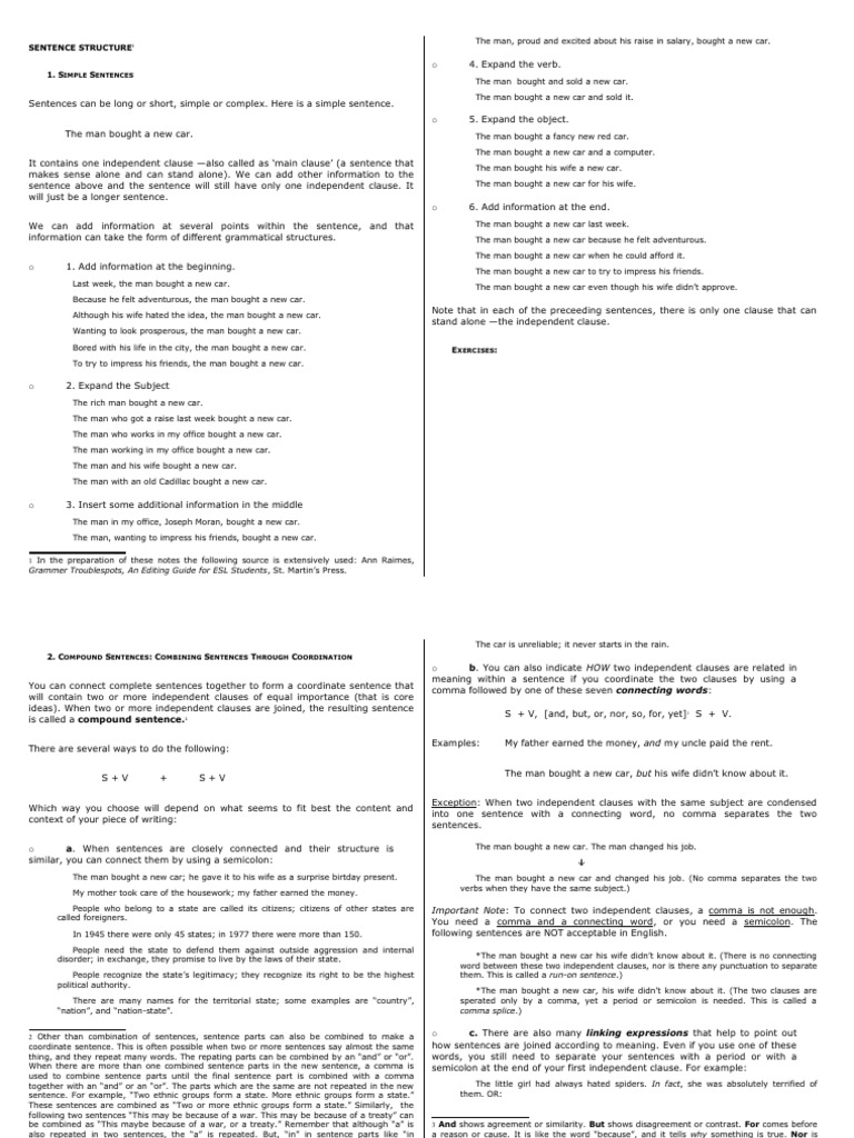 1 - Sentence Types - Wkey | PDF | Comma | Sentence (Linguistics)