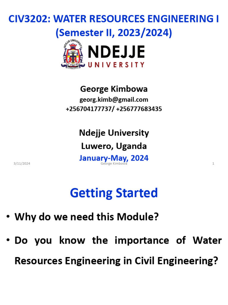 Water Resources Engineering Course Overview | PDF | Flood | Hydrology