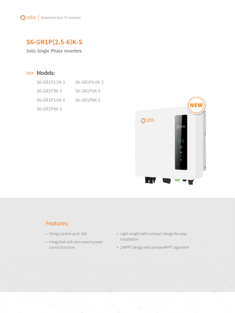 Solis Datasheet S6-GR1P (2,5-6) K-S IND V1,2 2023 04 | PDF | Nature | Electricity