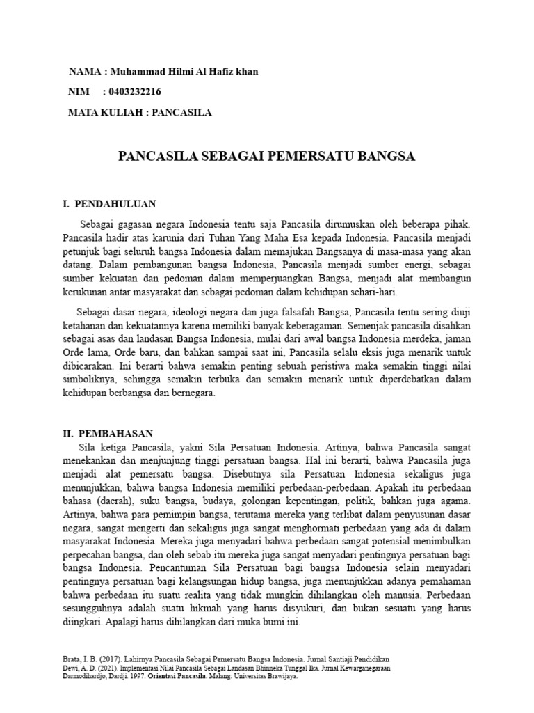 Pancasila: Pemersatu Bangsa | PDF