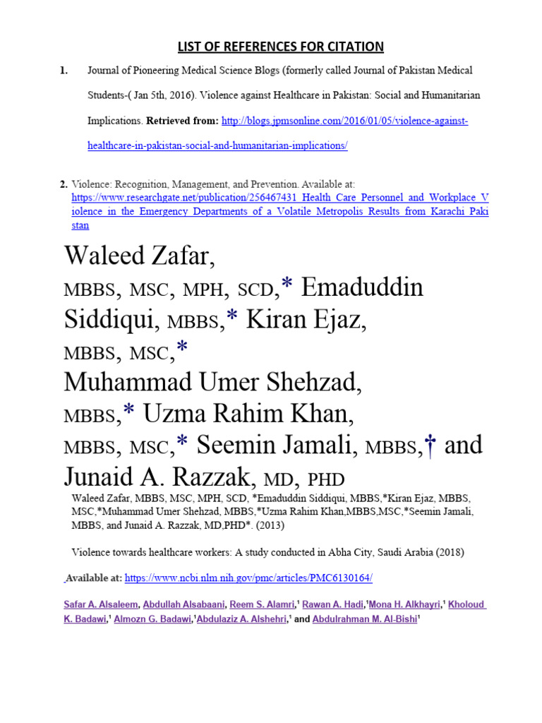 List of References Used | PDF | Health Care | Social Programs