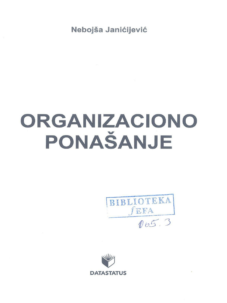 Organizaciono Ponasanje | PDF