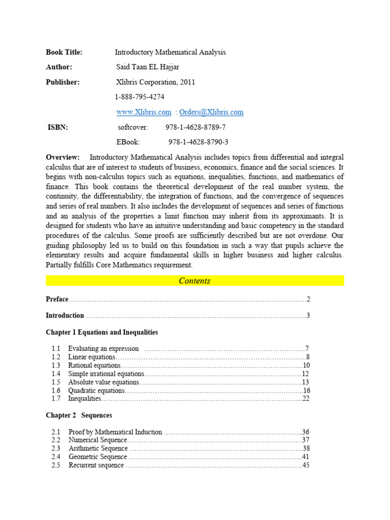 Introductory Mathematical Analysis Pdf Function Mathematics