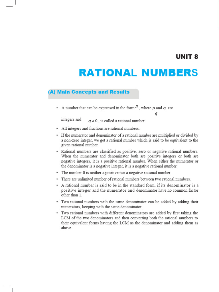 NCERT-Books-for-class 7-Maths-Exemplar-Chapter 8 | PDF | Rational ...