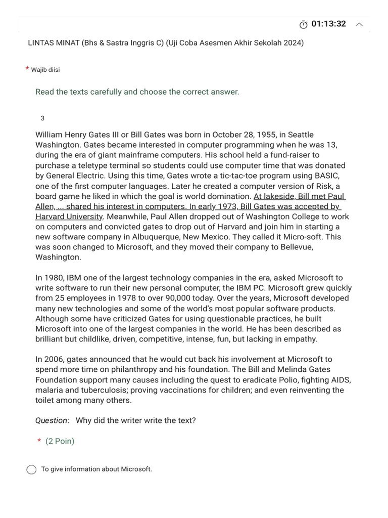 LINTAS MINAT (Bhs & Sastra Inggris C) (Uji Coba Asesmen Akhir Sekolah 2024) | PDF | Consumerism ...