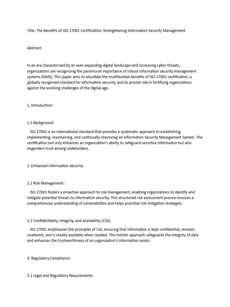 Iso 27001 | PDF | Information Security | Computer Security