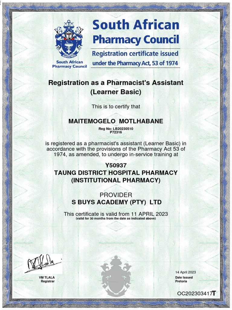 Sapc Certicate | PDF