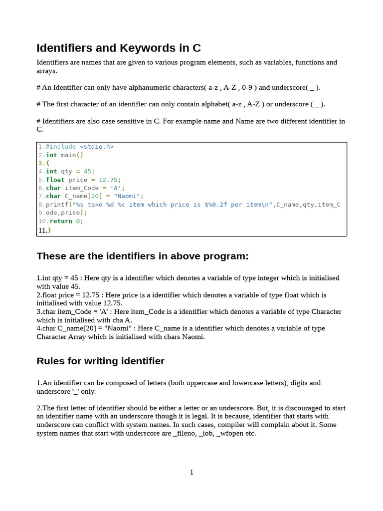 identifiers | PDF | Computer Engineering | Computing