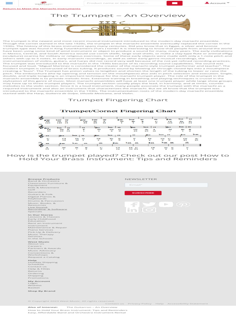 The Trumpet - An Overview West Music Company | PDF | Trumpet | Musical ...