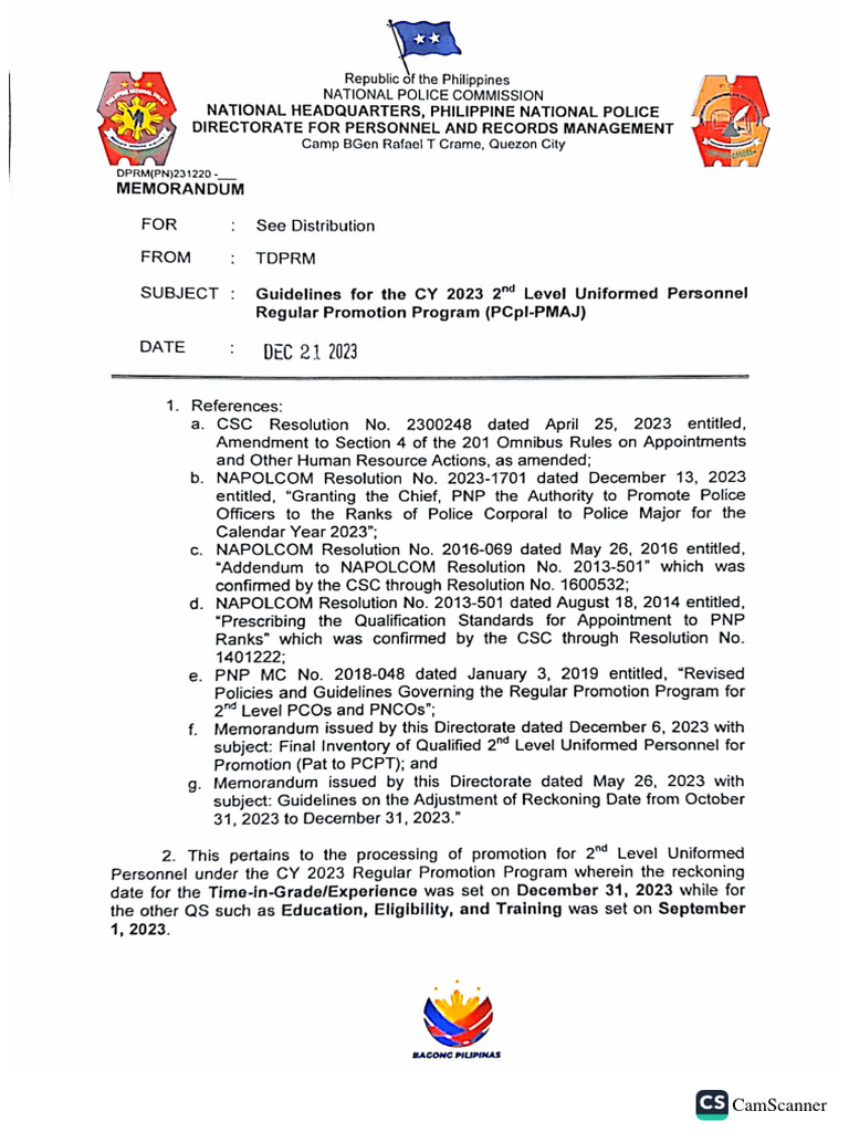 Guidelines For The CY 2023 Regular PRomotion Program With Quota | PDF