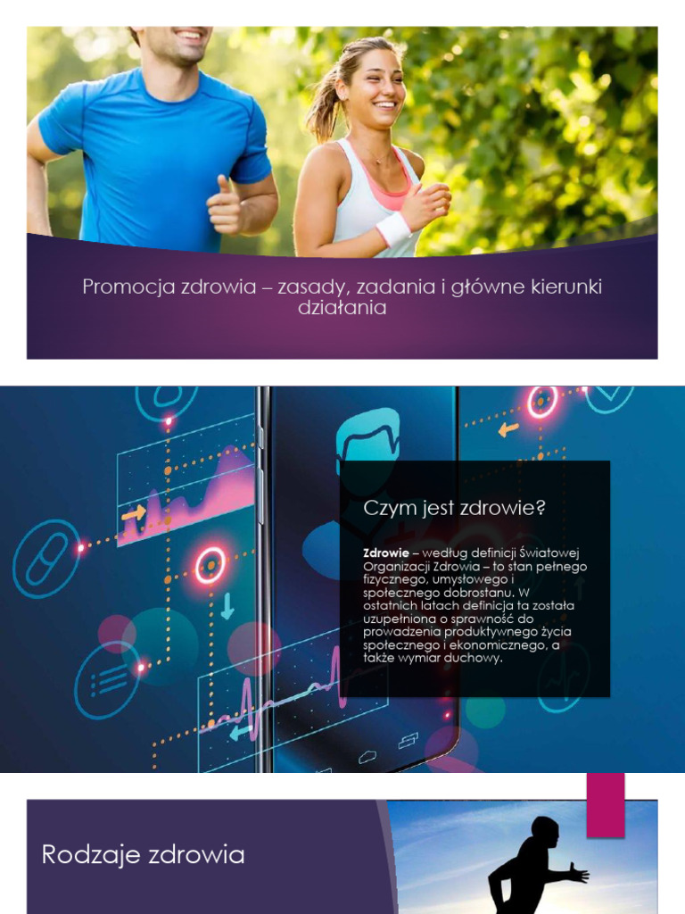 Promocja Zdrowia - Zasady, Zadania I Główne Kierunki Działania | PDF