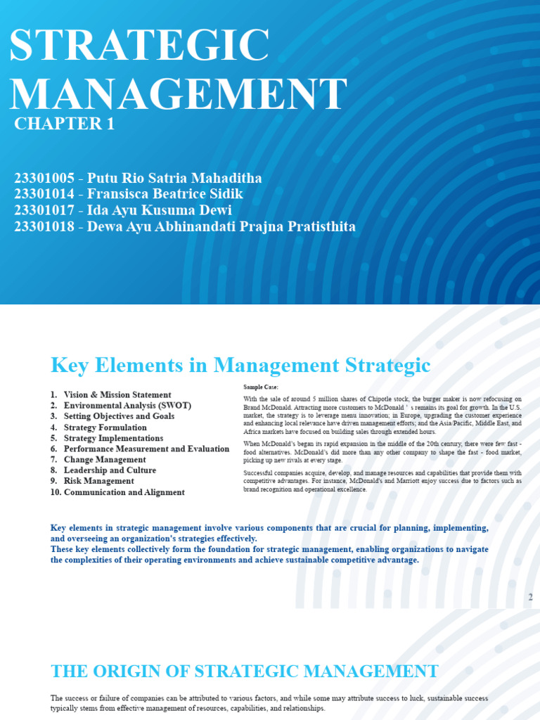 Strategic Management Chapter 1 | Download Free PDF | Strategic Management | Strategic Planning