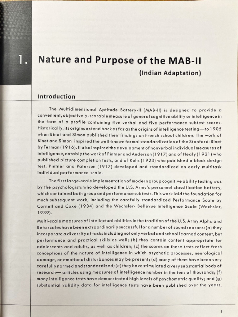 Introduction To MAB-II PDF | PDF