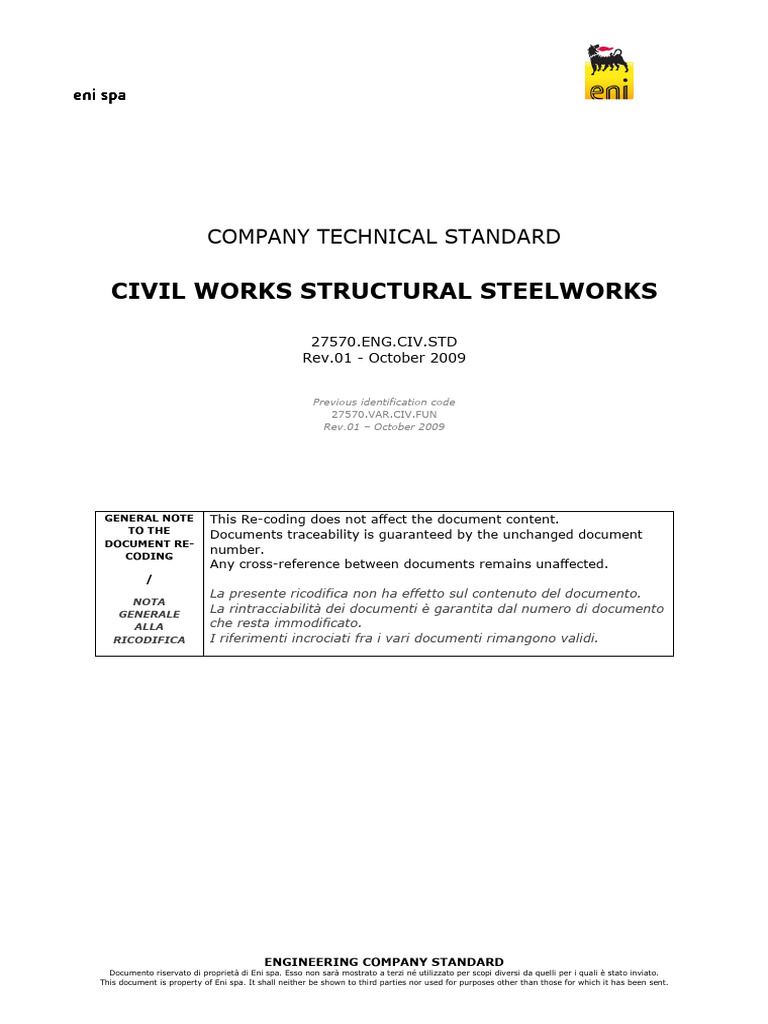 Civil Works Structural Steelworks: Company Technical Standard ...