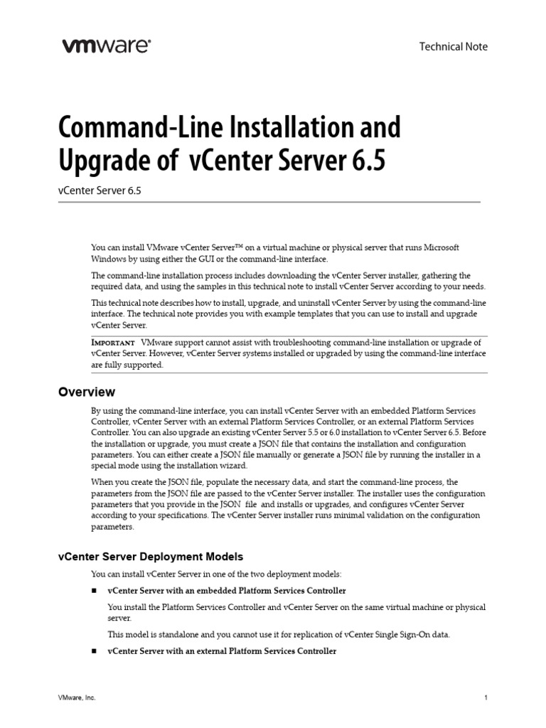 VMware VCenter Server for Windows 6.5 的命令行安装和升级 Vsphere 65 Vcenter Server Windows Cmdline ...