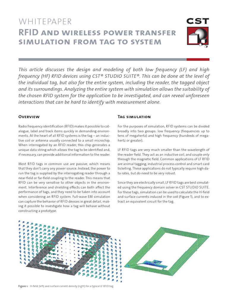 CST Whitepaper RFID Simulation Tag System Level | Download Free PDF ...