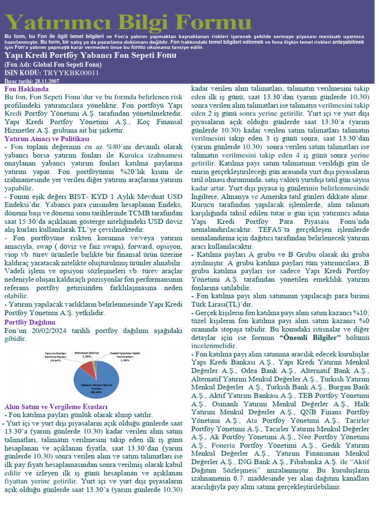 YTD Yat R MC BilgiFormu | PDF