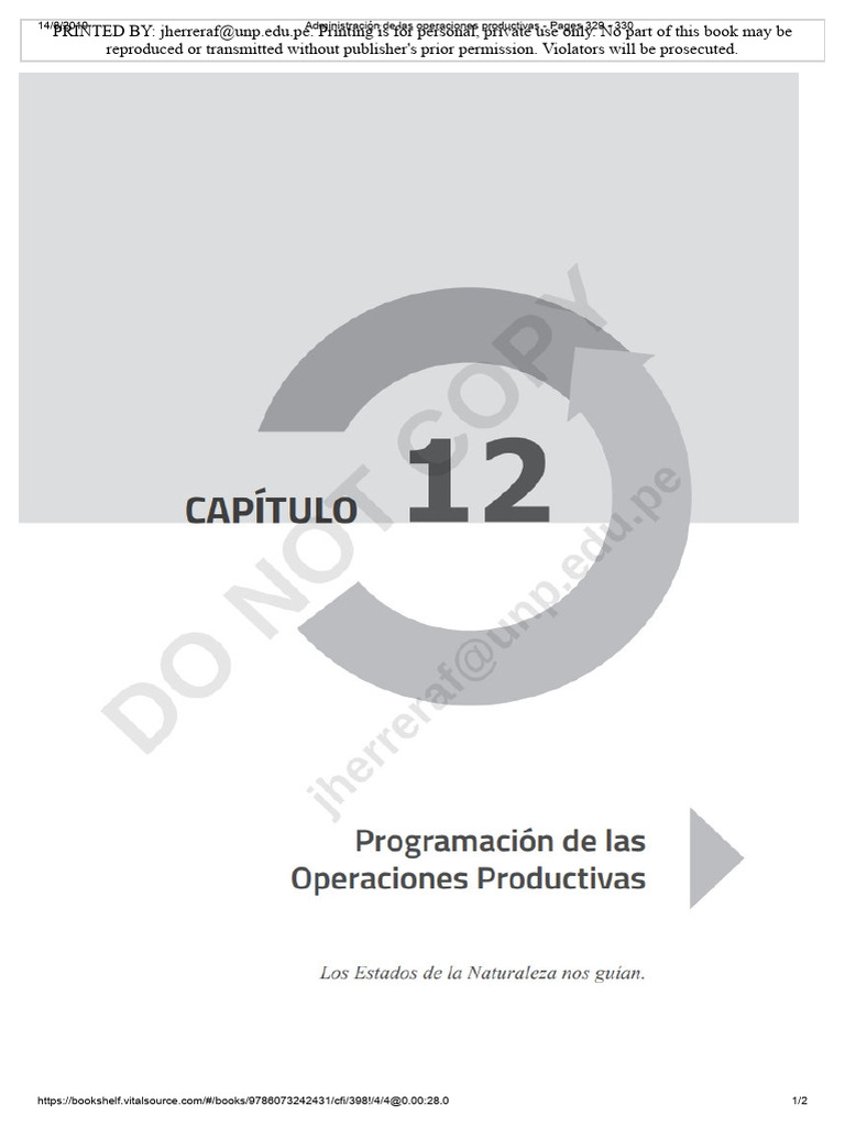 Cap 12 G.O. Programación de Las Operaciones Productivas | PDF | Printing | Industrial Processes