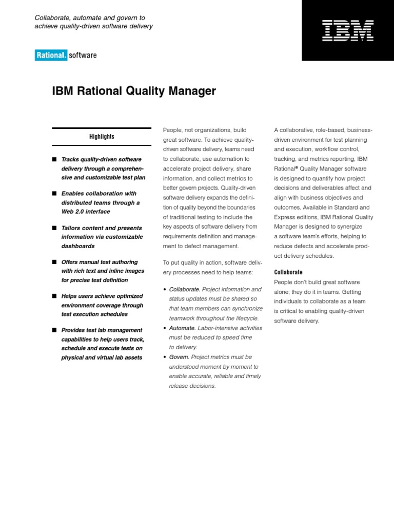 RQM Brochure en | PDF | Software Testing | Intellectual Works