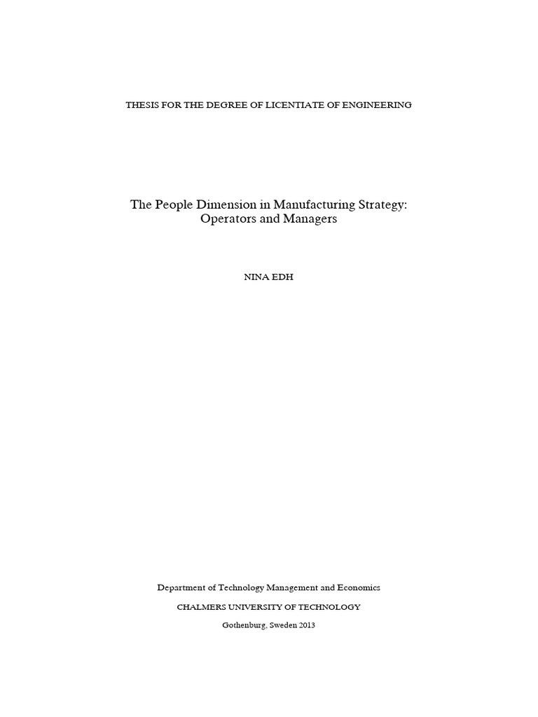 Manufacturing Strategy | PDF | Strategic Management | Perception