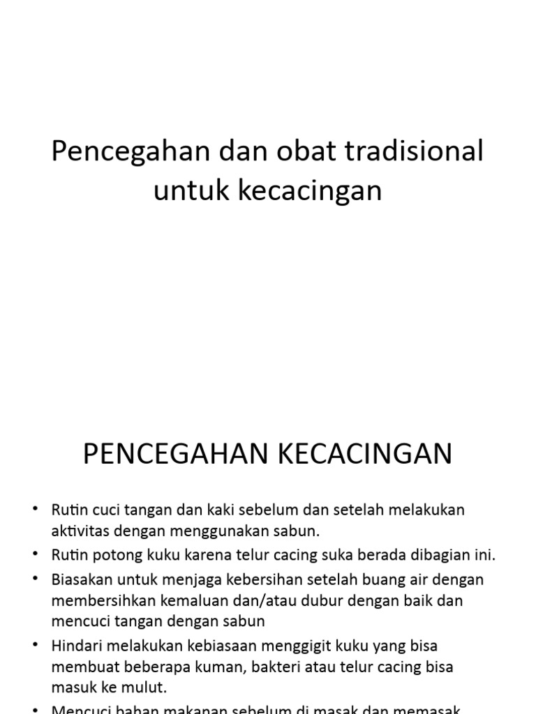 Pencegahan Dan Obat Tradisional Untuk Kecacingan | PDF | Kesehatan Holistik