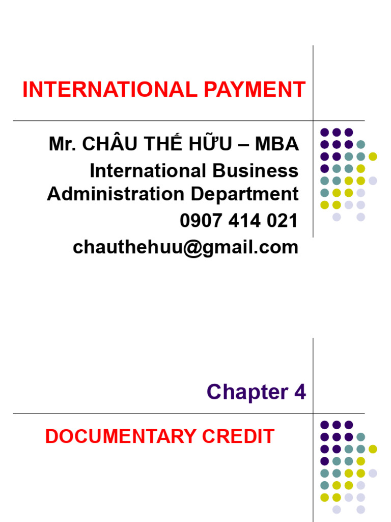 (Print SV) Chapter 4 - Documentary Credit | PDF | Letter Of Credit | Money