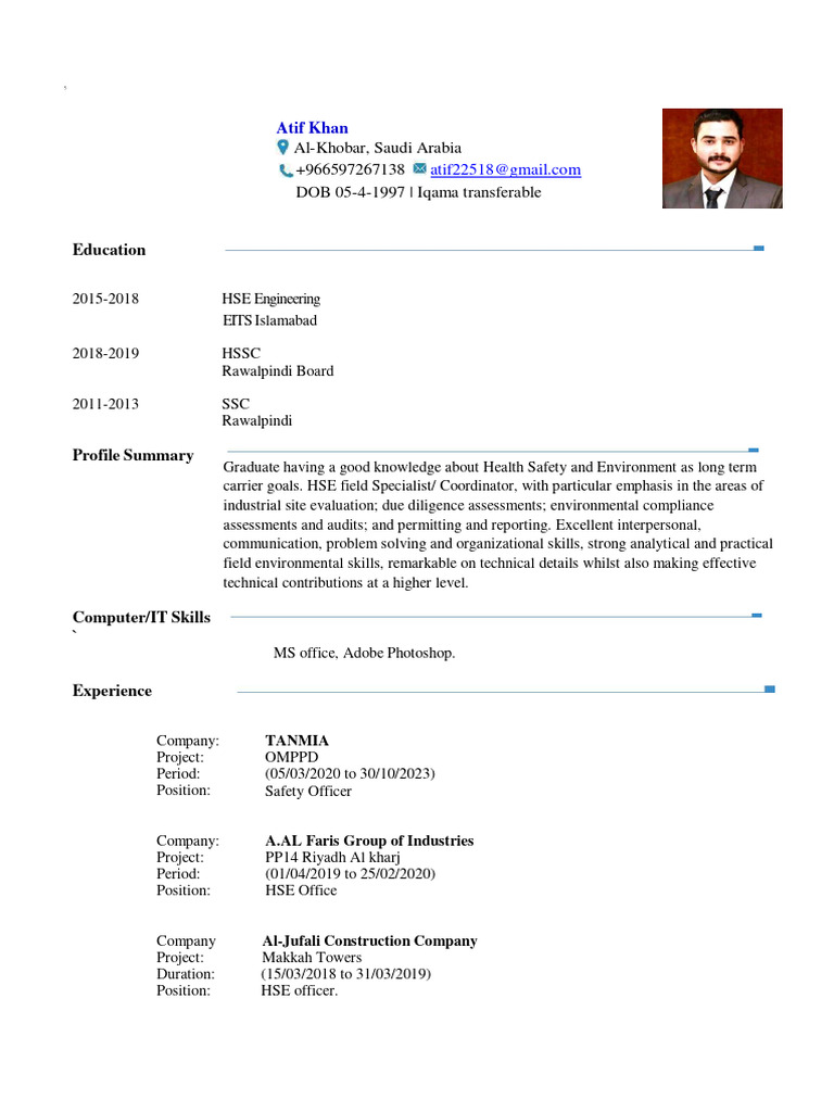 Atif Khan CV New | PDF