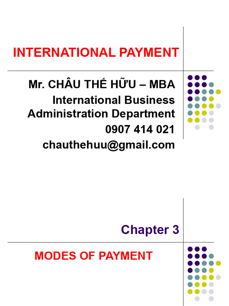 (Print SV) Chapter 3 - Modes of Payment | PDF