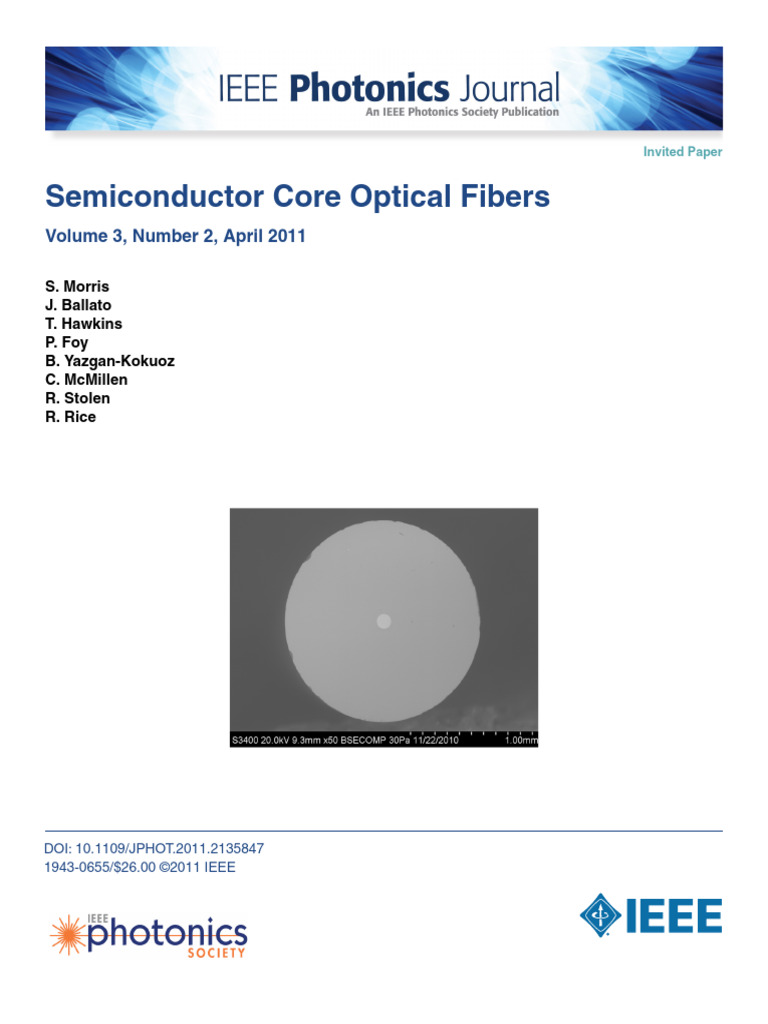 Semiconductor Core Optical Fibers | Download Free PDF | Optical Fiber ...