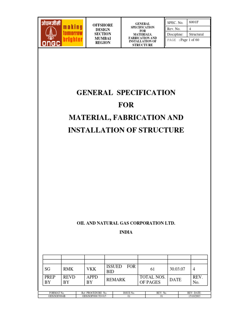 6001F Rev 4 MHN | PDF | Steel | Structural Steel