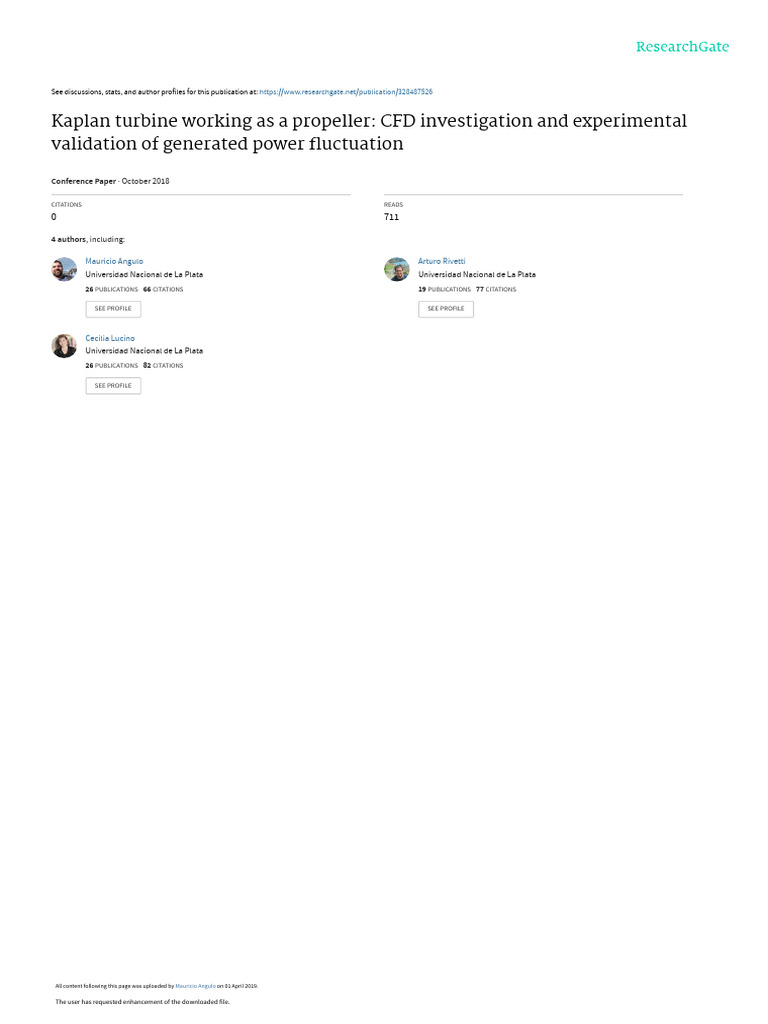 Kaplan Turbine Working As A Propeller CFD Investig | PDF | Turbine ...