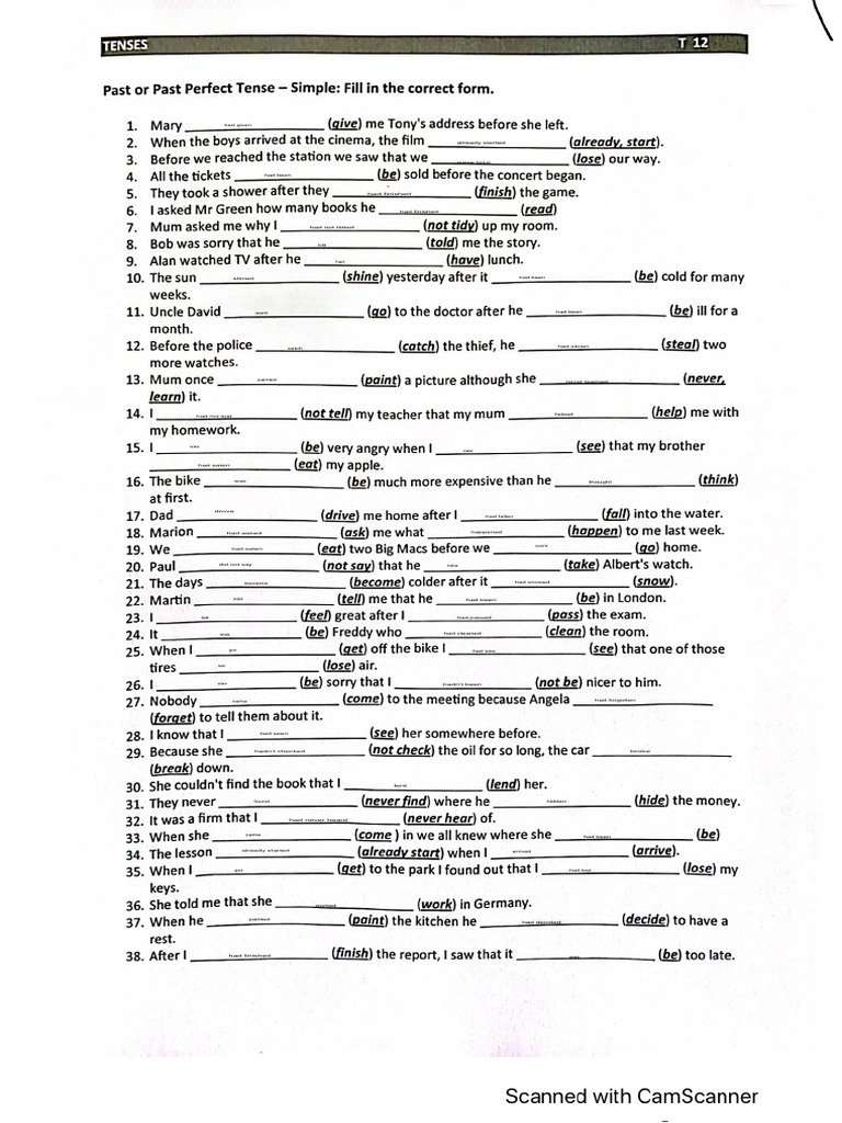 Common English Past Tense Verbs | PDF
