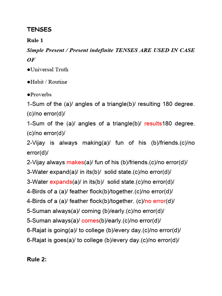 TENSES | PDF | Syntax | Linguistic Morphology
