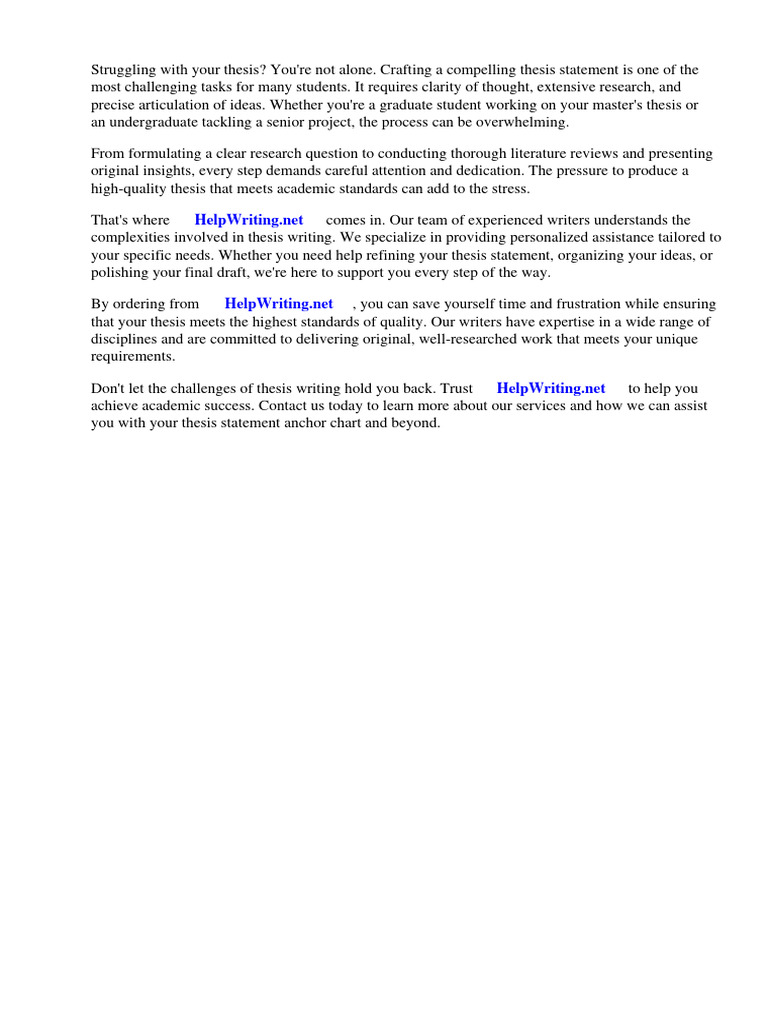 Thesis Statement Anchor Chart | Download Free PDF | Essays | Thesis