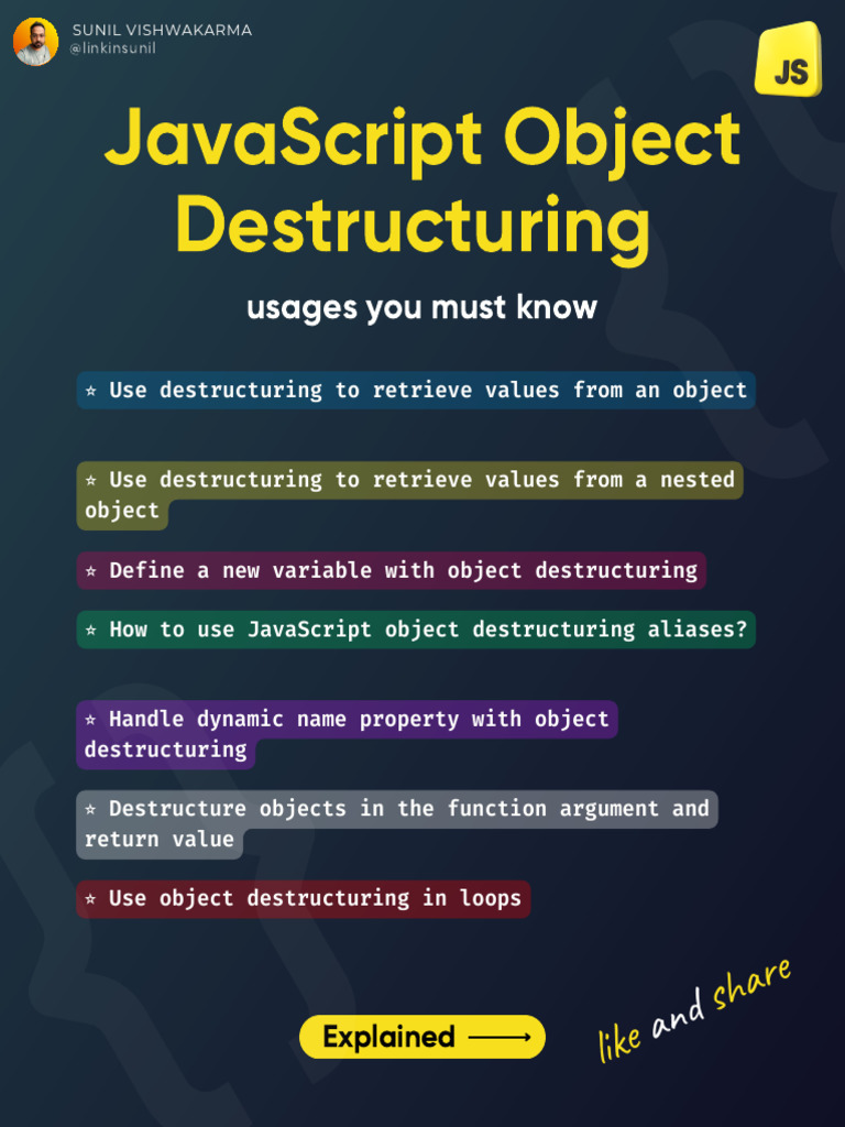 Complete Object Destructuring Guide - SHARE IT | PDF