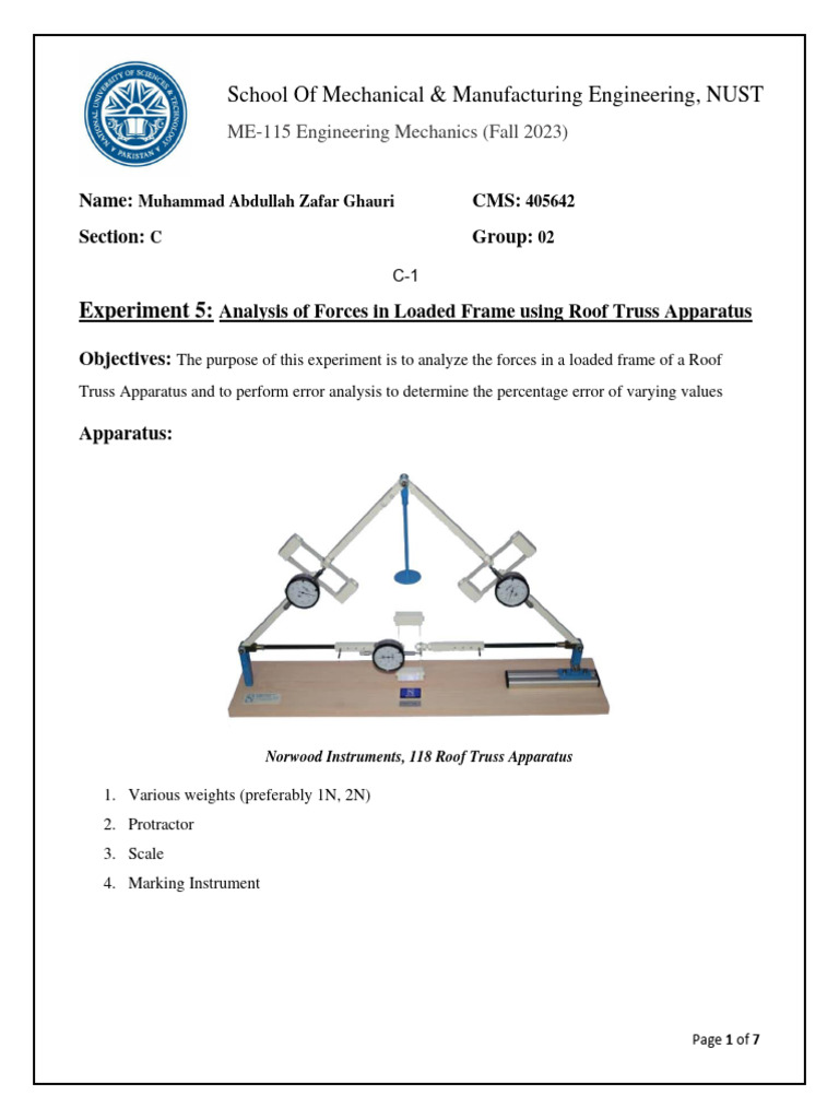 Lab Report | PDF | Truss | Structural Engineering