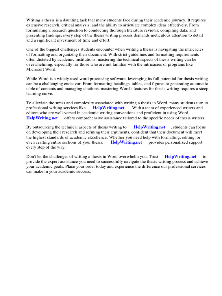 Writing A Thesis Using Word | PDF | Thesis | Essays