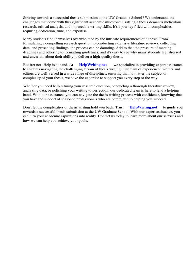 Uw Graduate School Thesis Submission | Download Free PDF | Thesis | Video Games