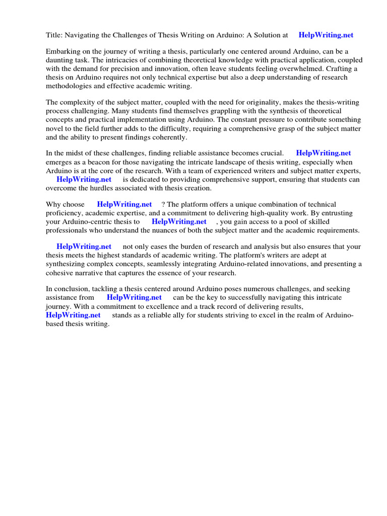 Thesis With Arduino | PDF | Arduino | Computer Science