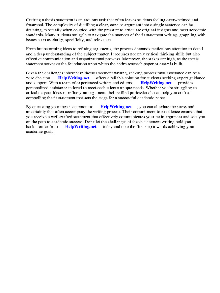 Mastering Thesis Statement Writing | PDF | Essays | Thesis