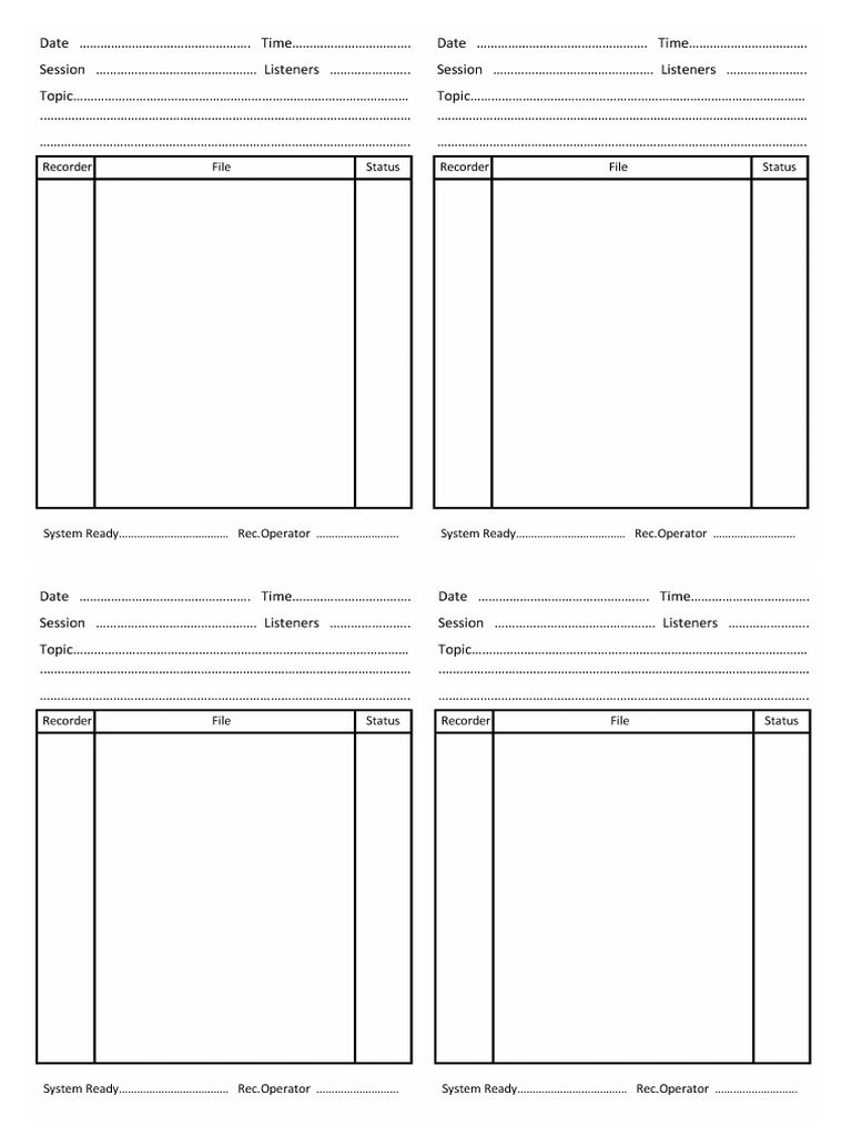 Recording Slip V1 | PDF