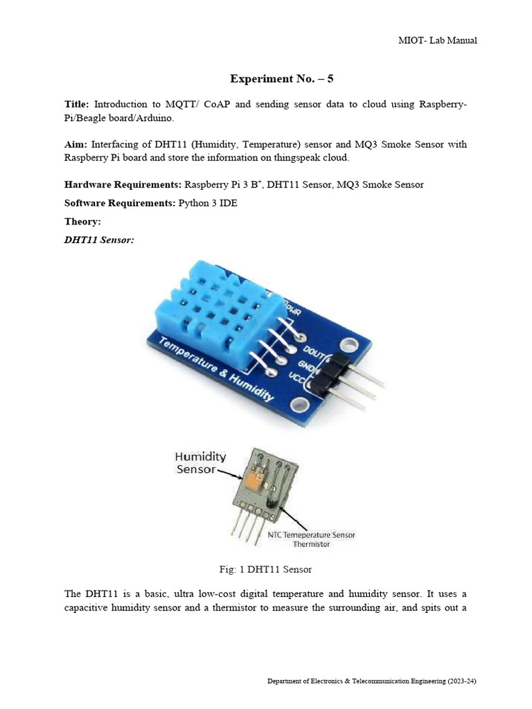 Experiment 5 | PDF | Raspberry Pi | Sensor