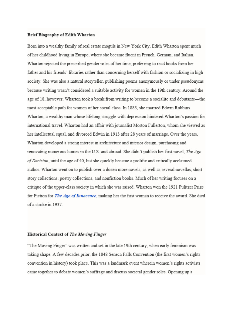 Moving Finger Analysis | PDF | Grief